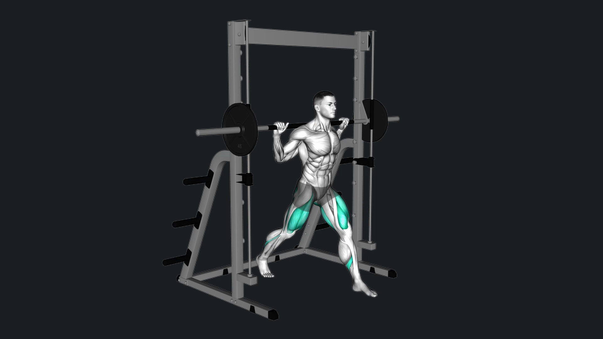 스미스 머신 스플릿 스쿼트 - 자세, 팁, 자극부위 등